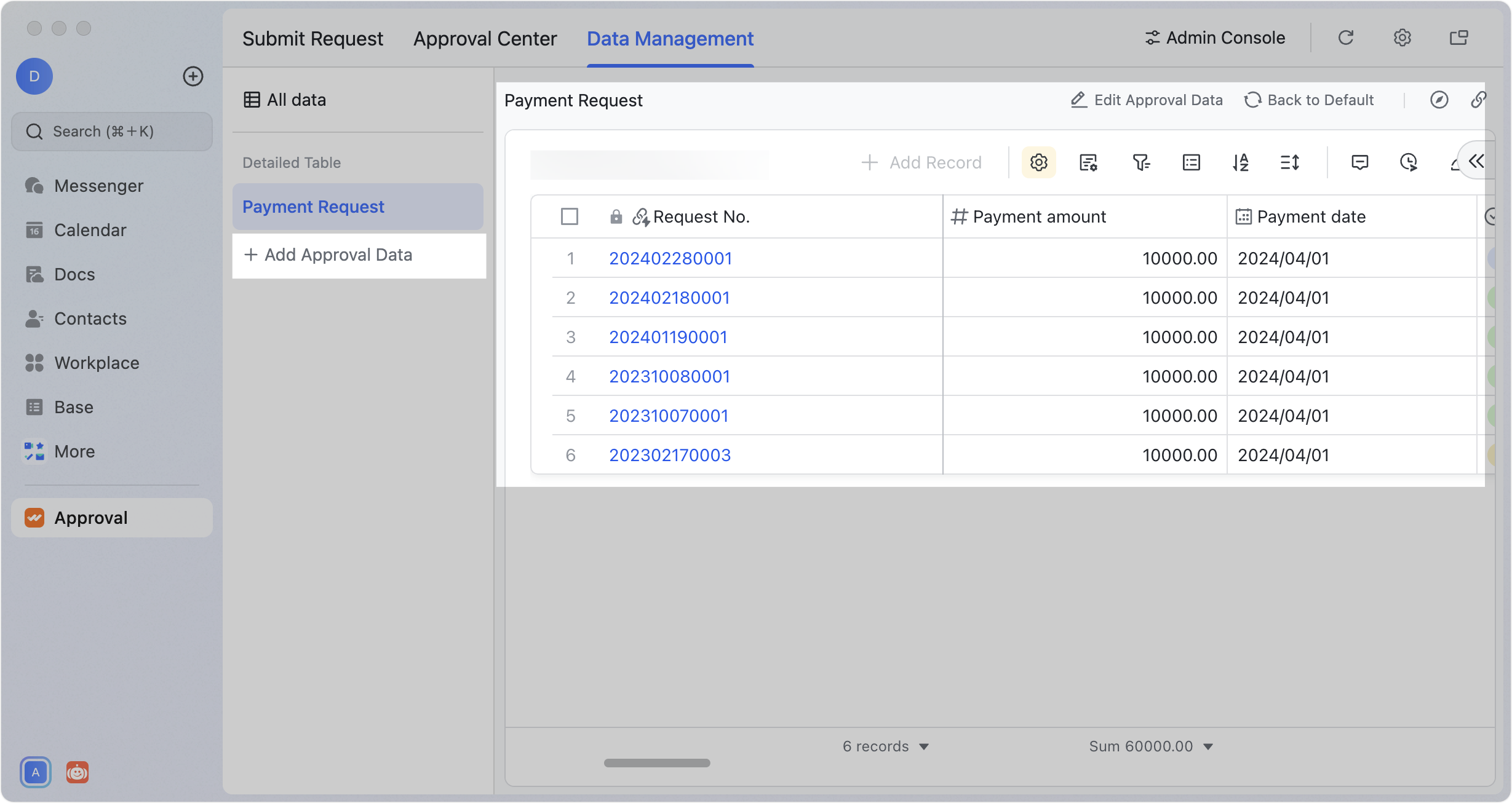 Sync data to Base from Lark Approval