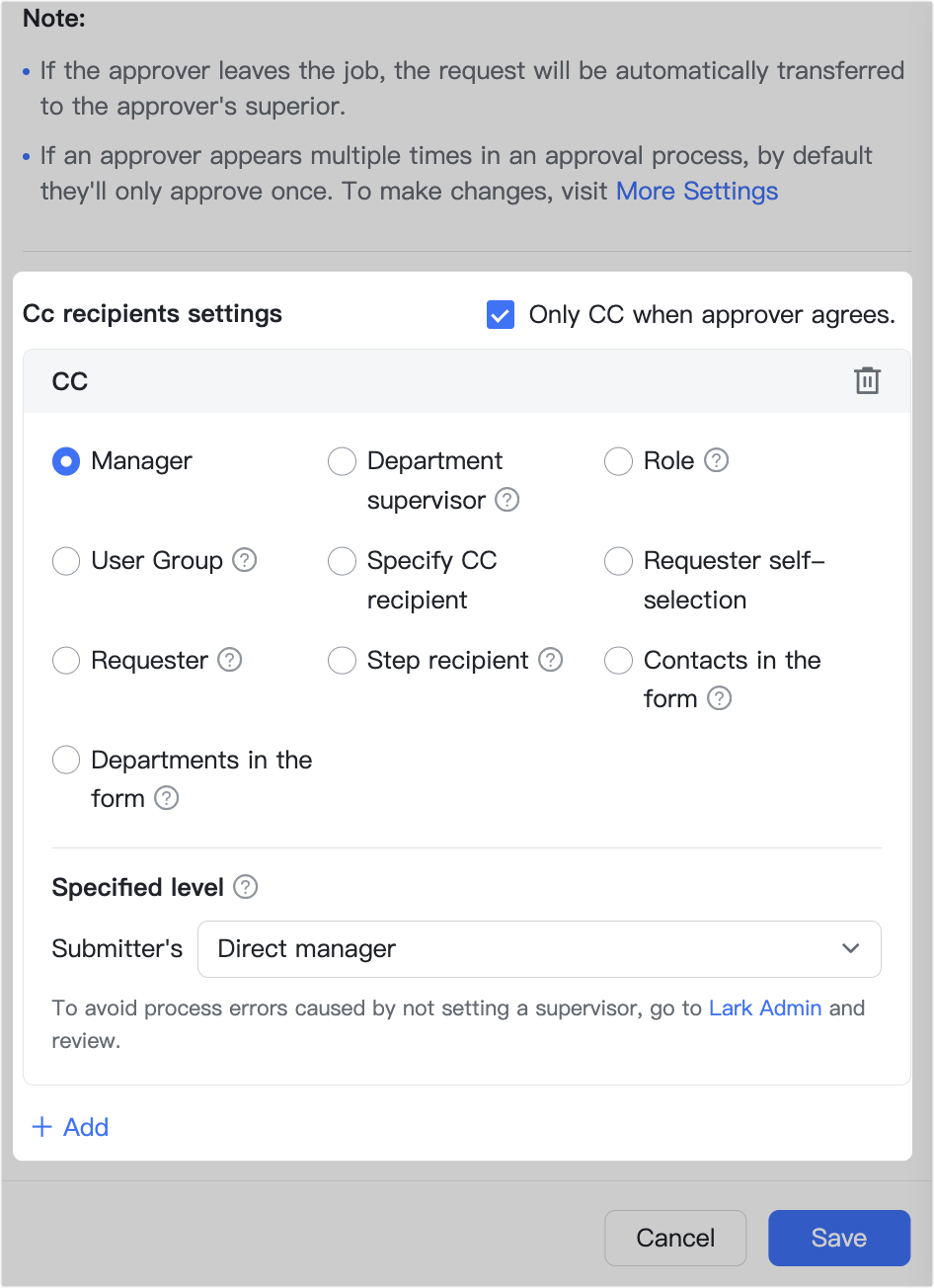 Admin | Set up an approver step