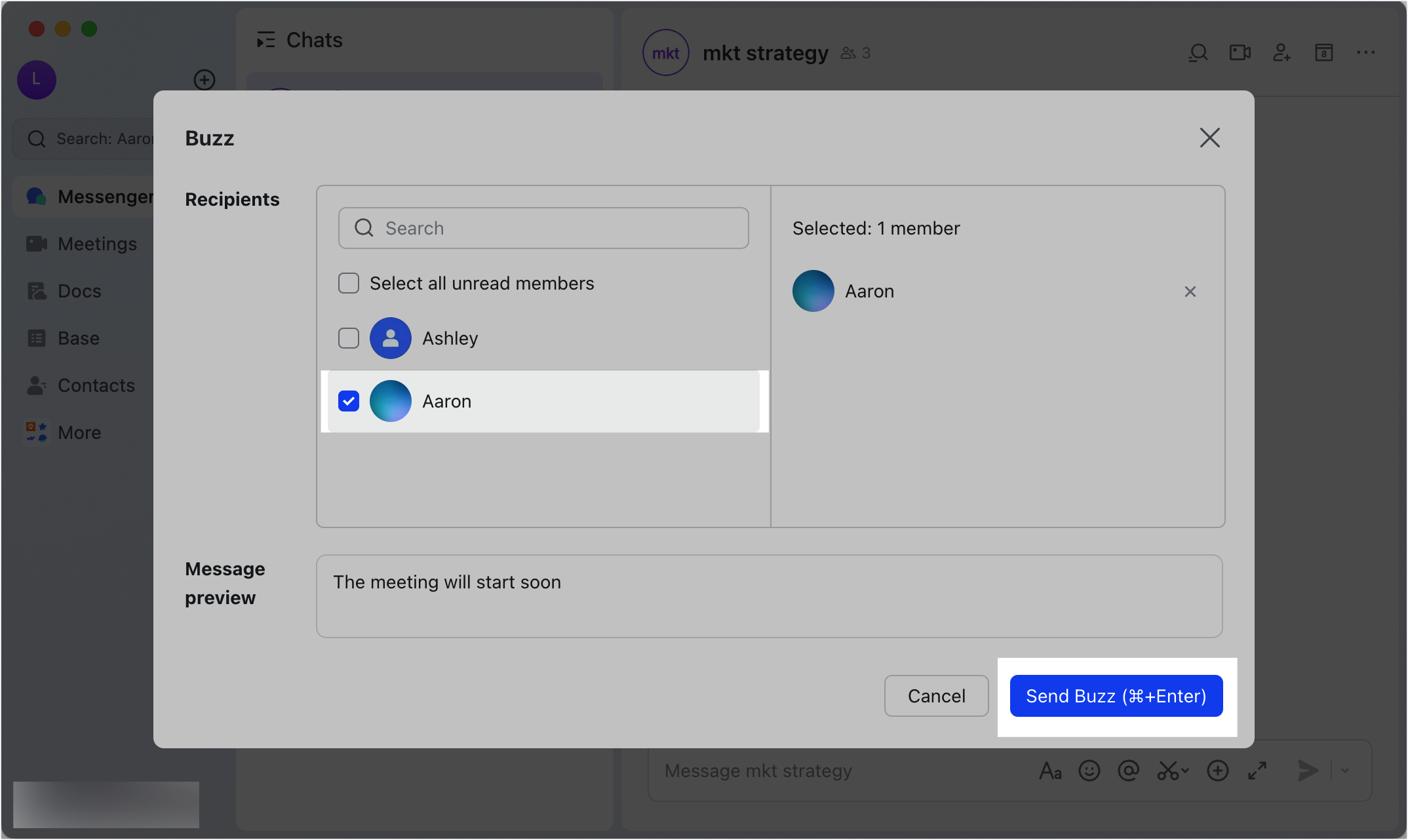 Use the Buzz feature