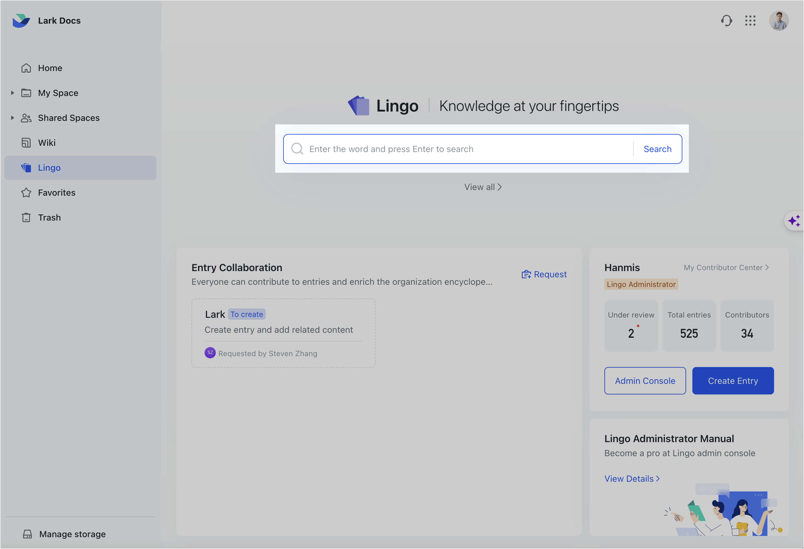 Copy a link to a Lingo entry