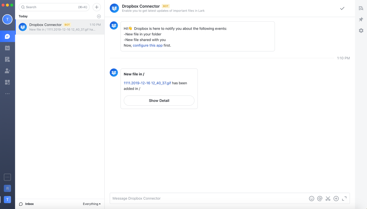 Use the Dropbox Connector