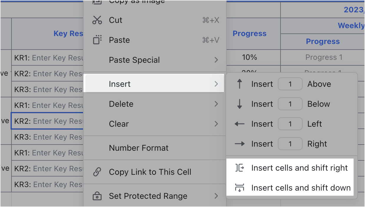 Insert or delete rows, columns, and cells in Sheets