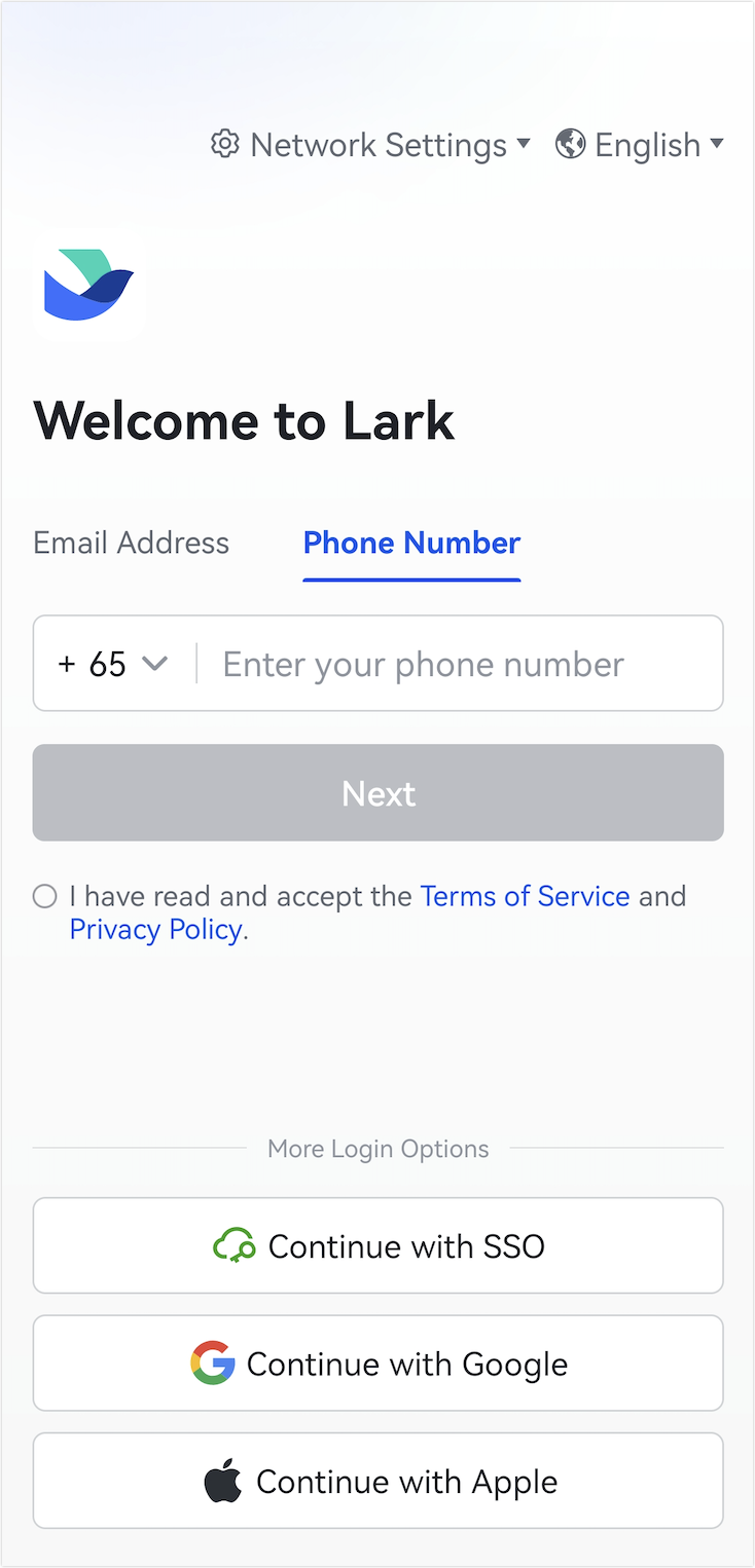 Log in to Lark with SSO