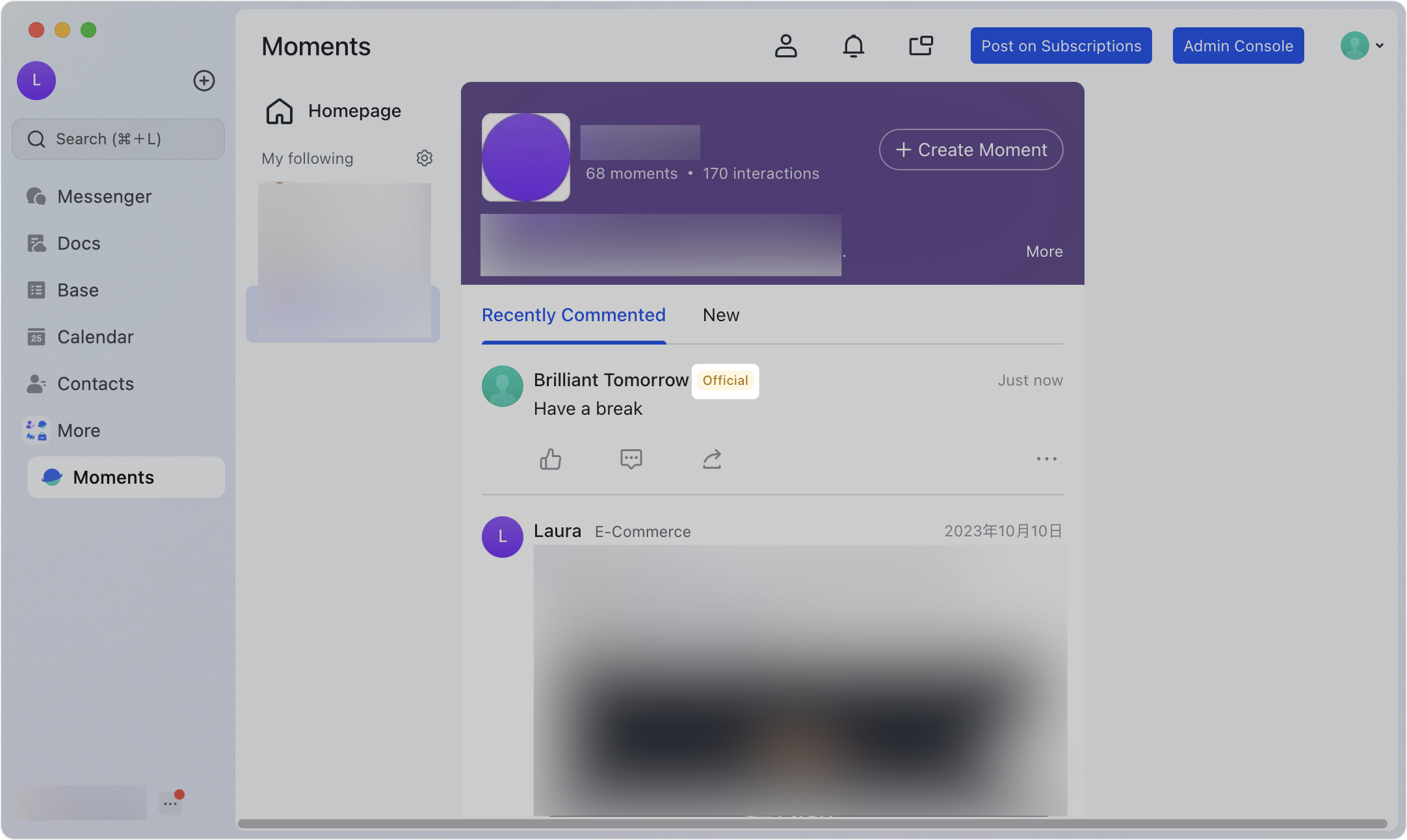 Admin | Create, use, and manage official accounts in Moments