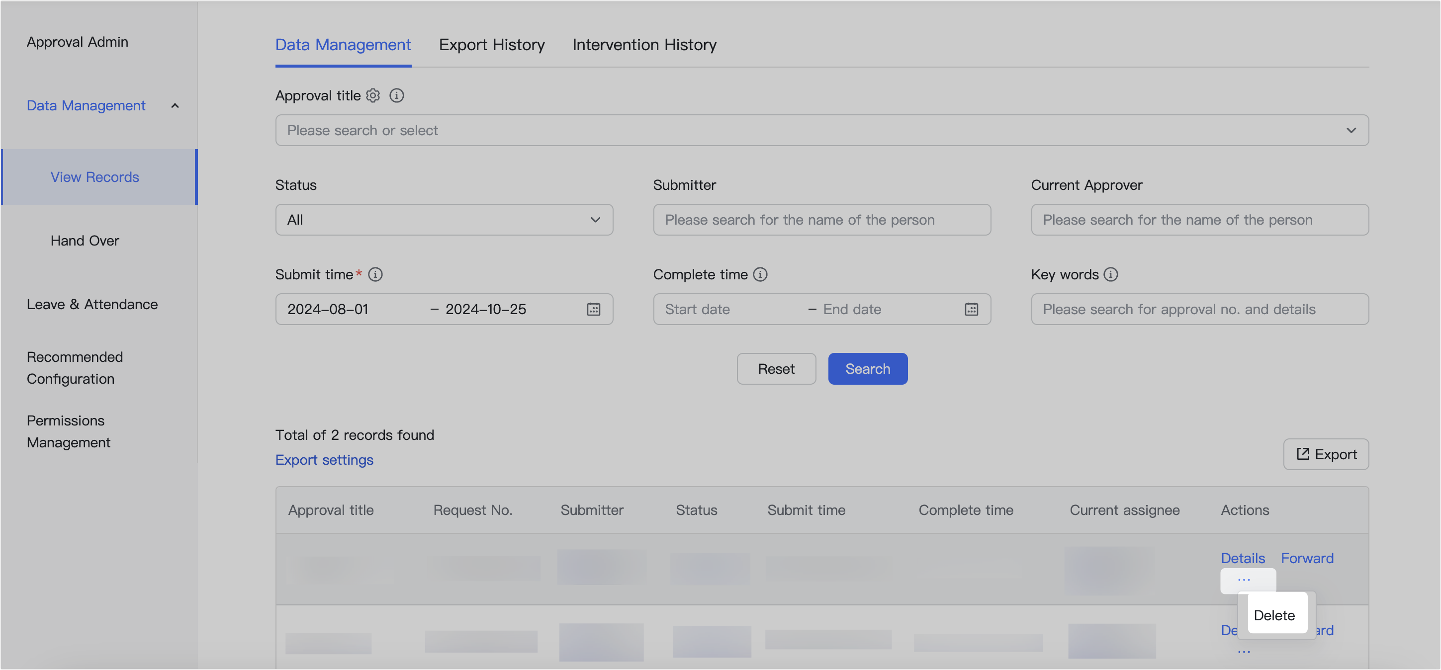 Admin | Manage approval requests