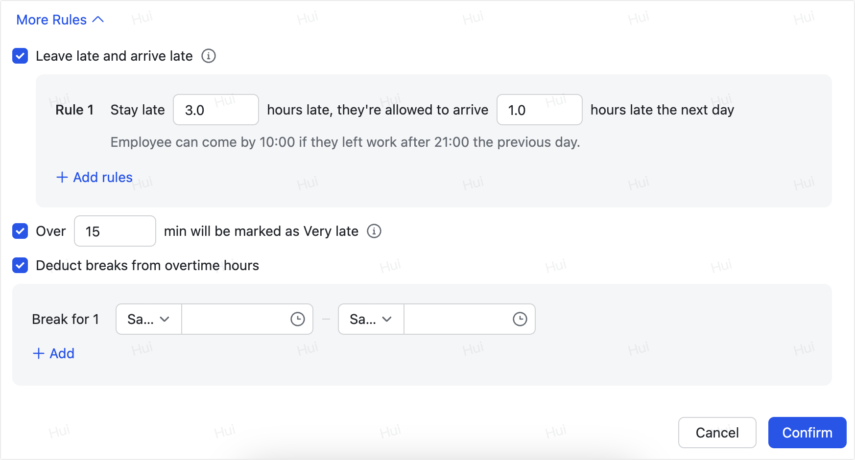 Admin | Configure shift settings