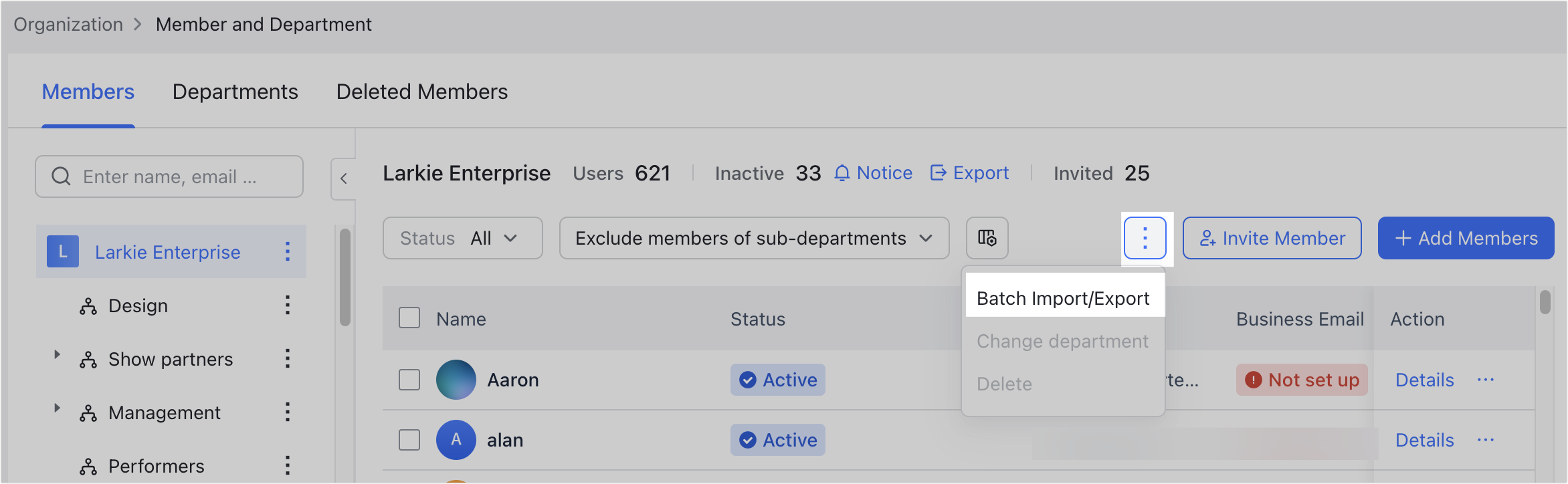 Admin | Set aliases for members