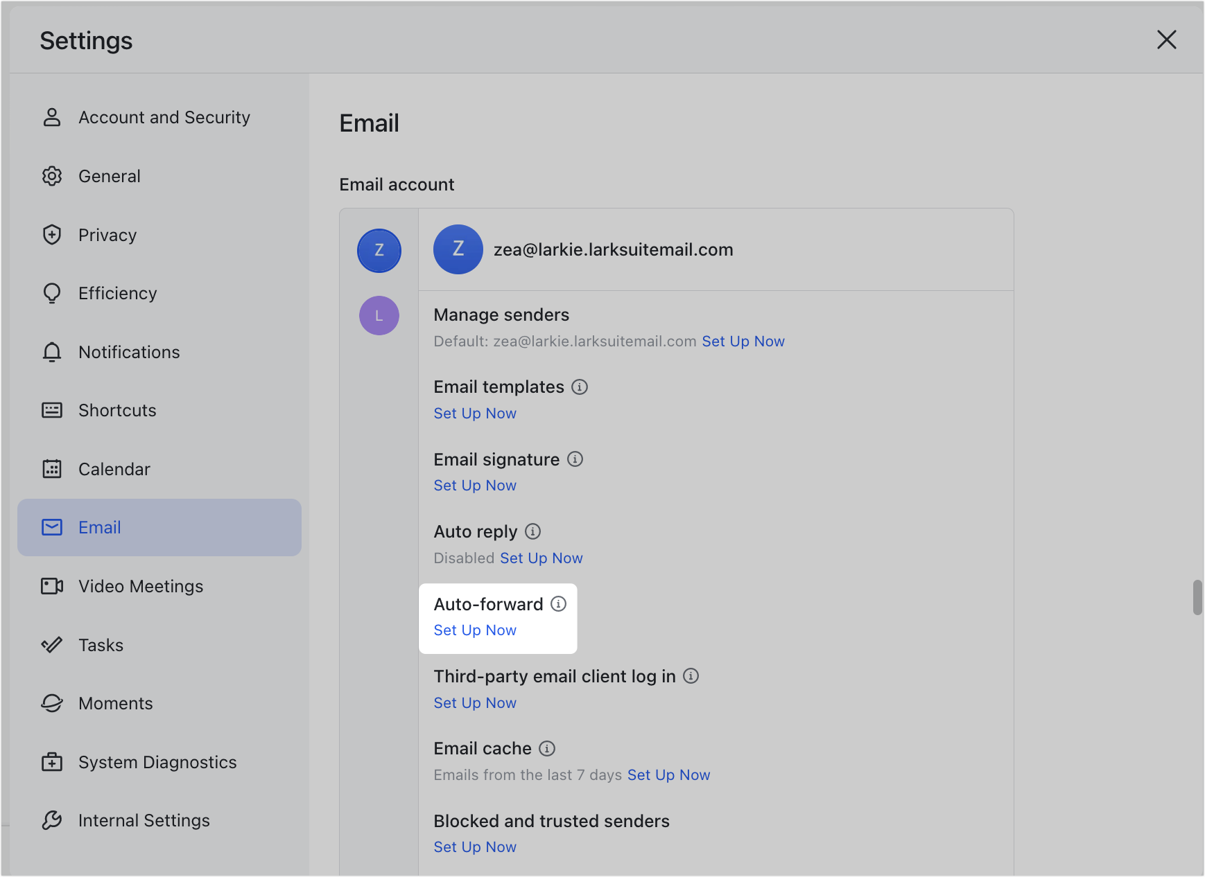 Set up email auto-forwarding