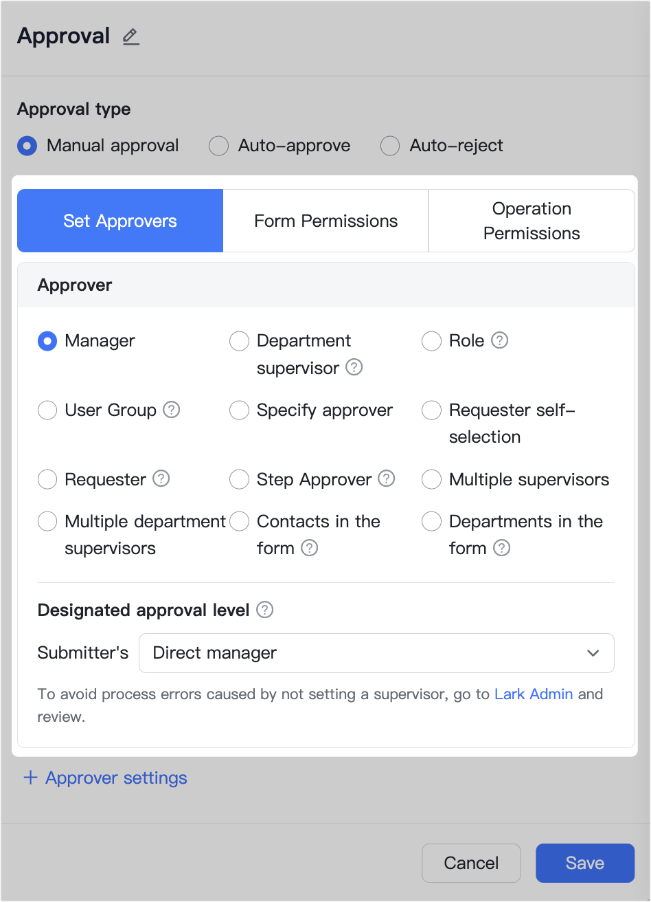 Admin | Set up an approver step
