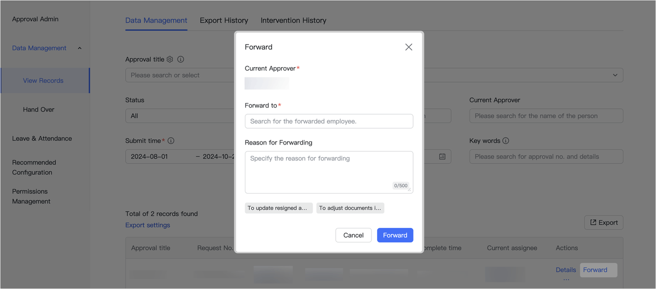 Admin | Manage approval requests