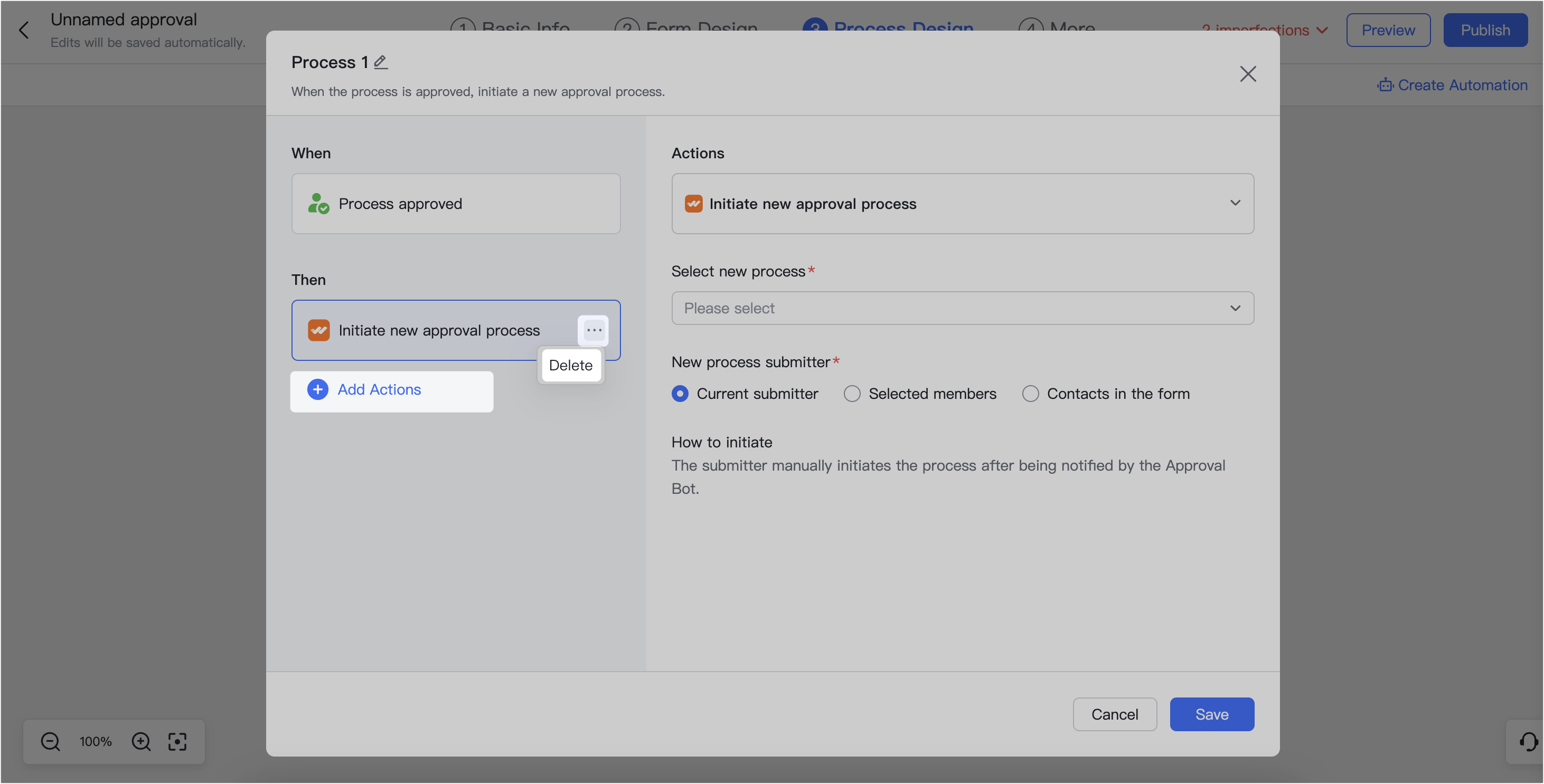 Admin | Automatically trigger actions in approvals