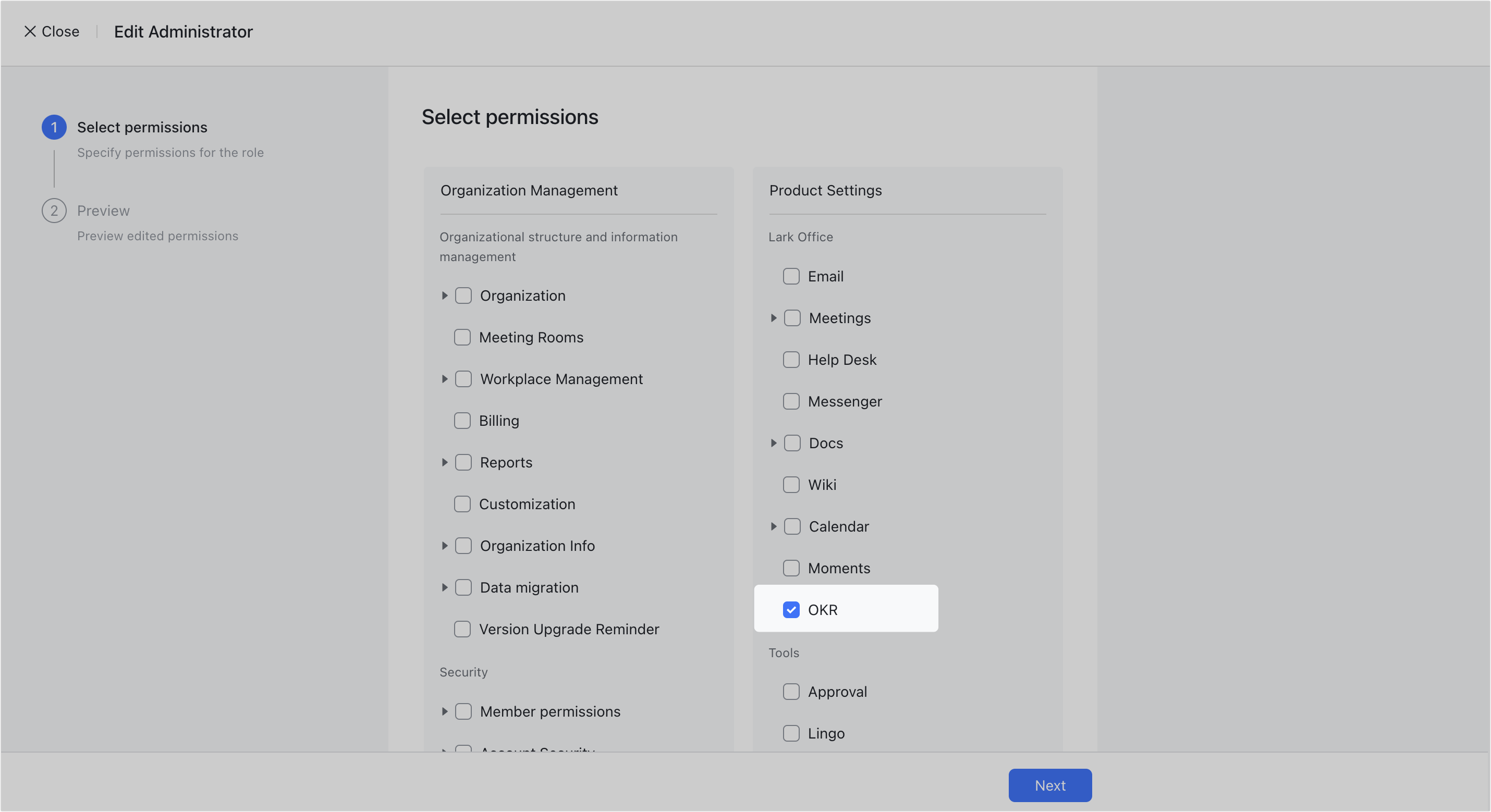 Lark OKR administrator guide