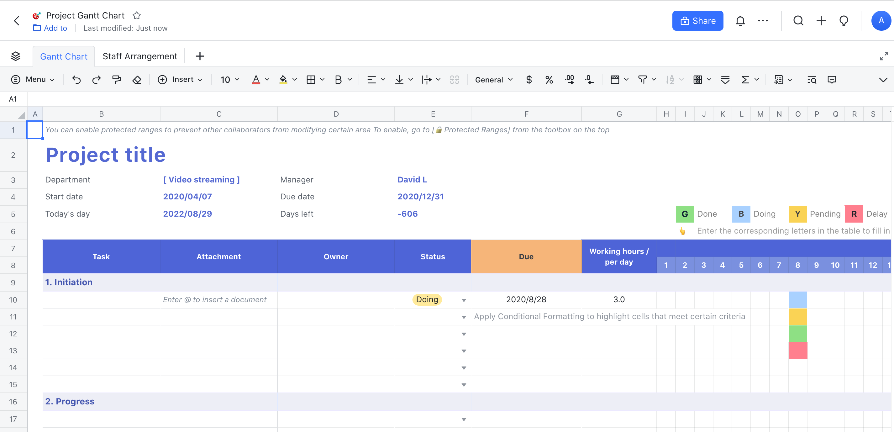 Use Sheets templates to manage your projects