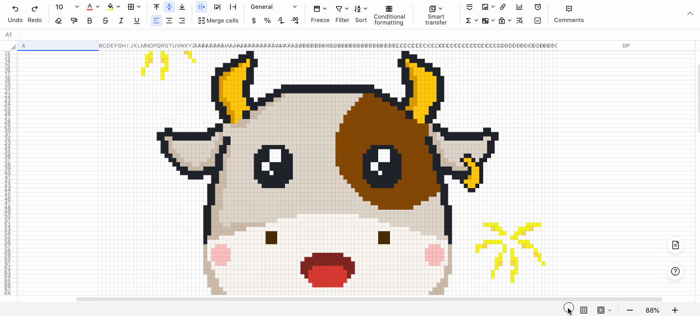 How to hide gridlines in Sheets