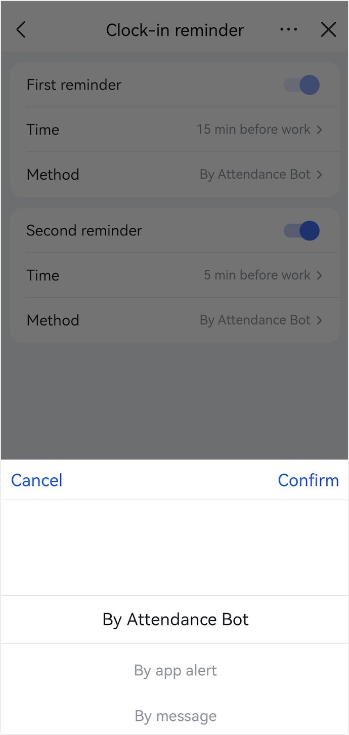 Create attendance reminders