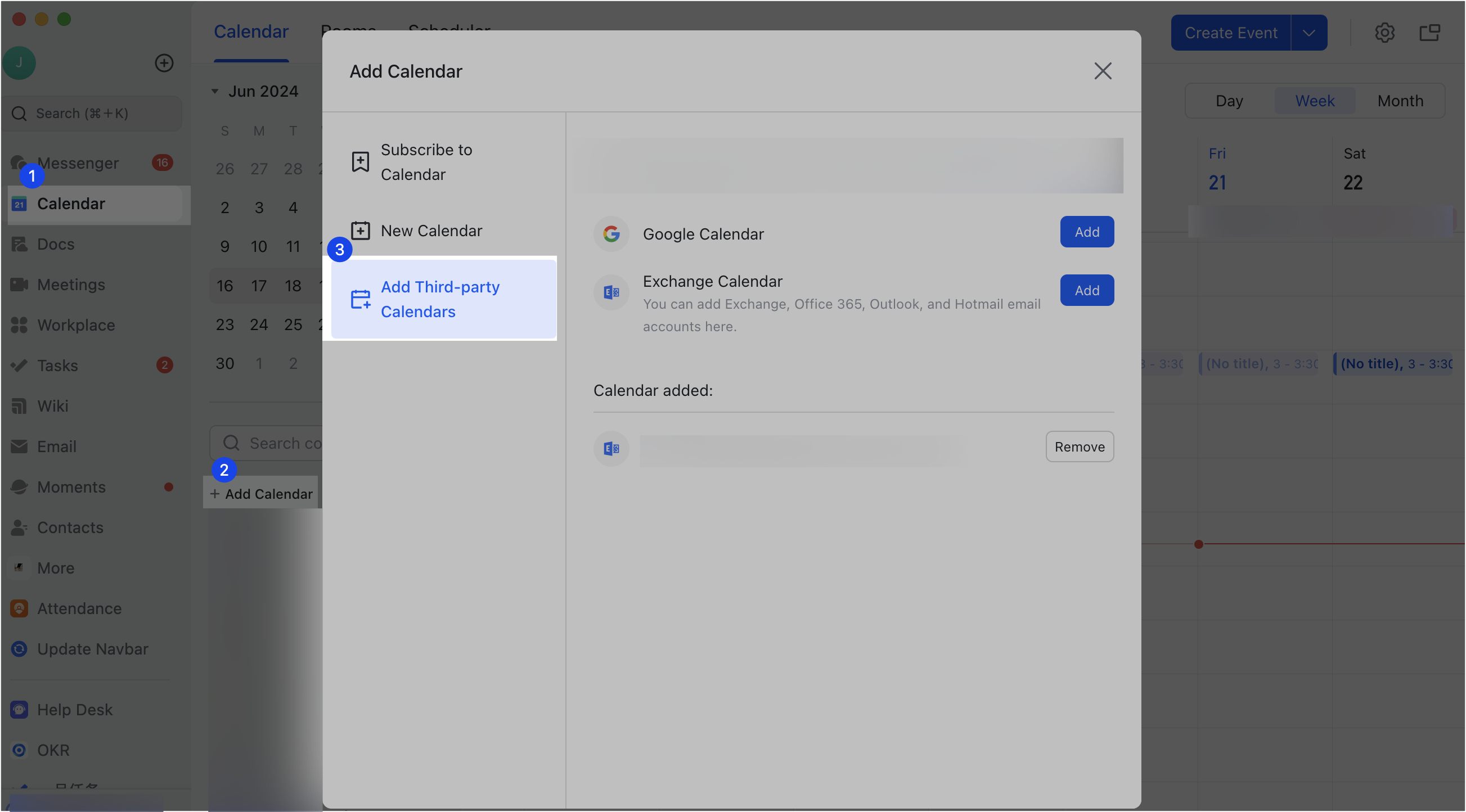 Perform a one-way sync from Microsoft Exchange to Lark Calendar