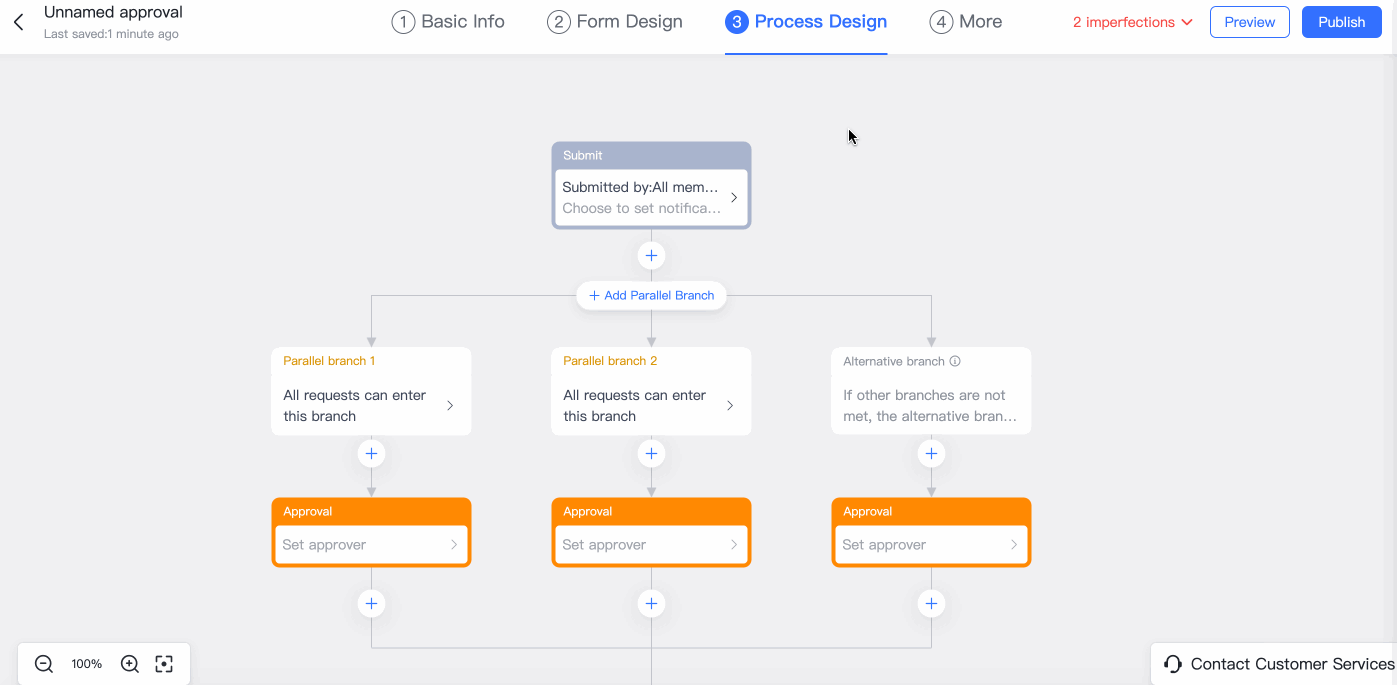Admin | Set up parallel branches for an approval process